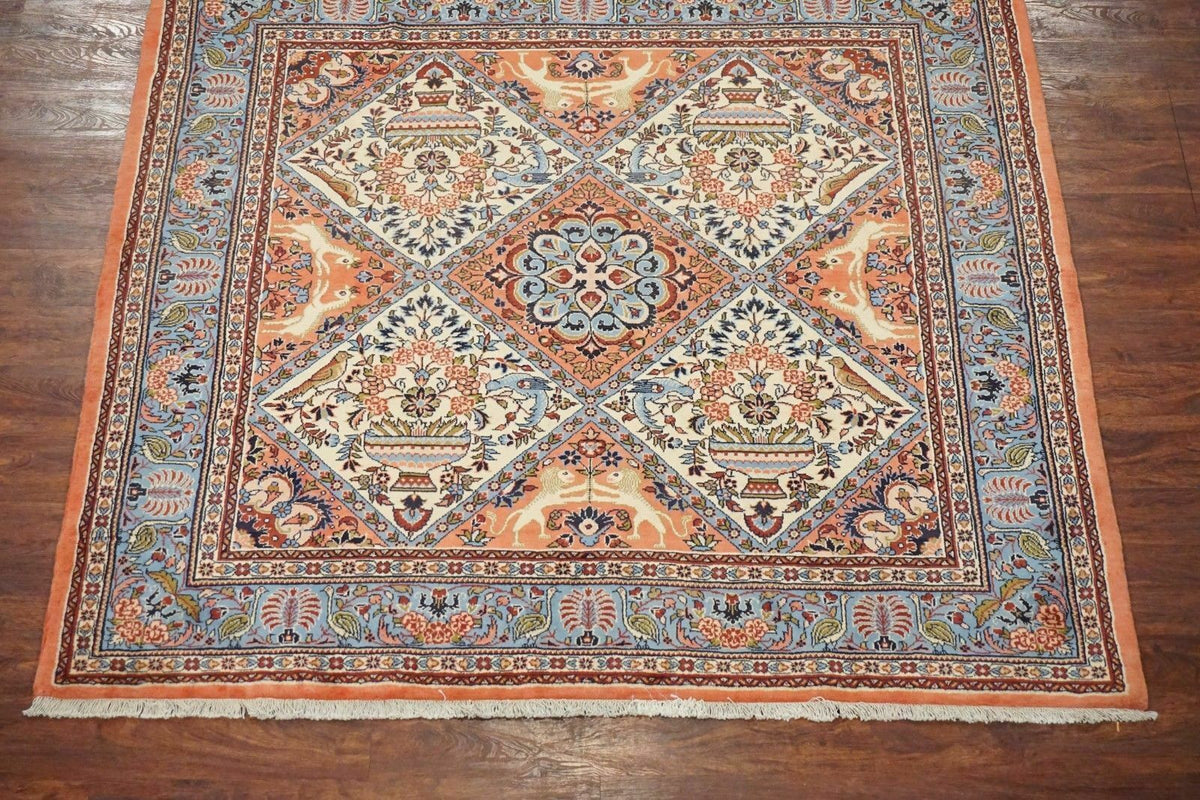 6X7 Fine Square Persian Malayer with Animal Motifs, circa 1970 – Kalili ...