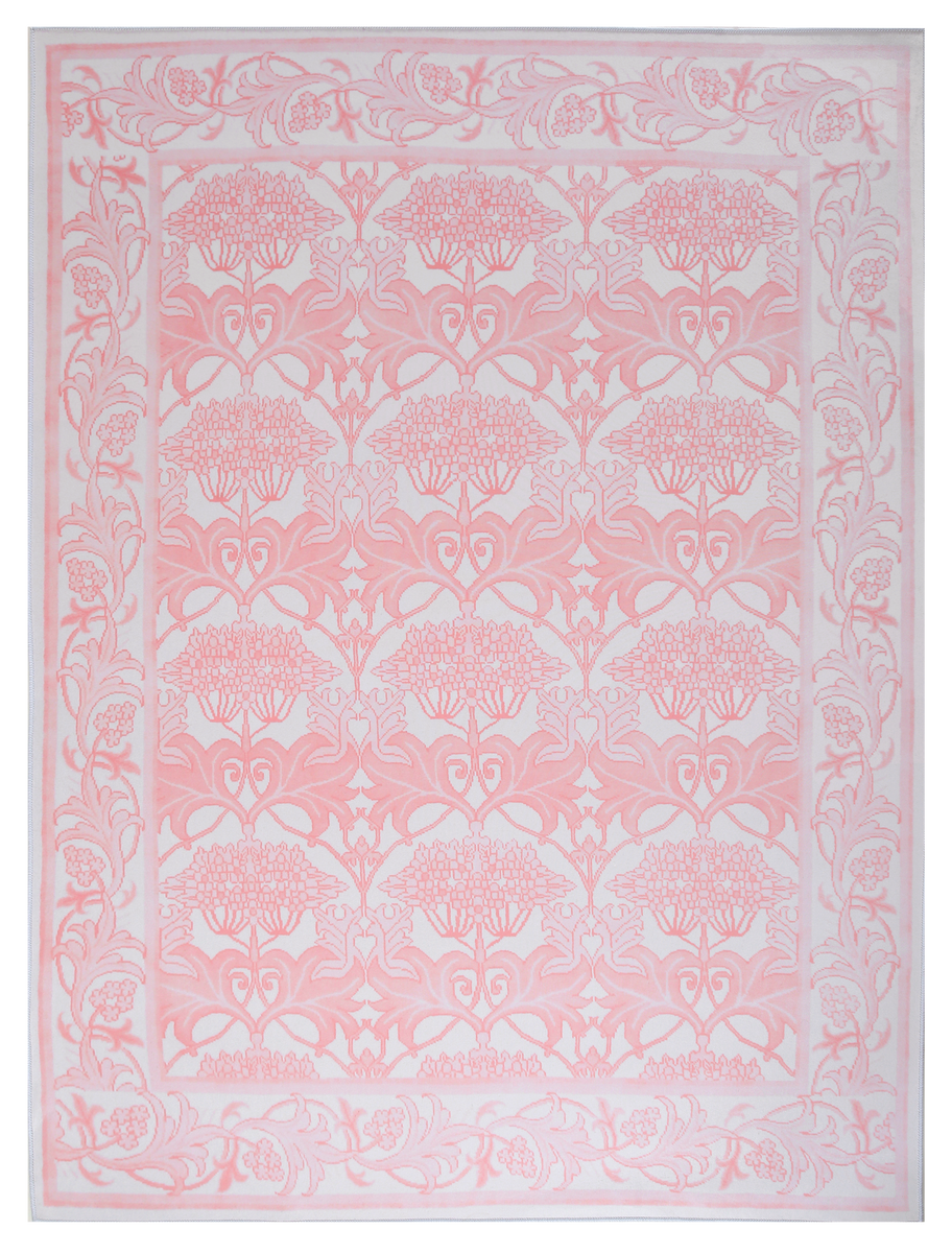 Modern Pink William Morris Inspired Machine Washable Rug – Kalili Rugs